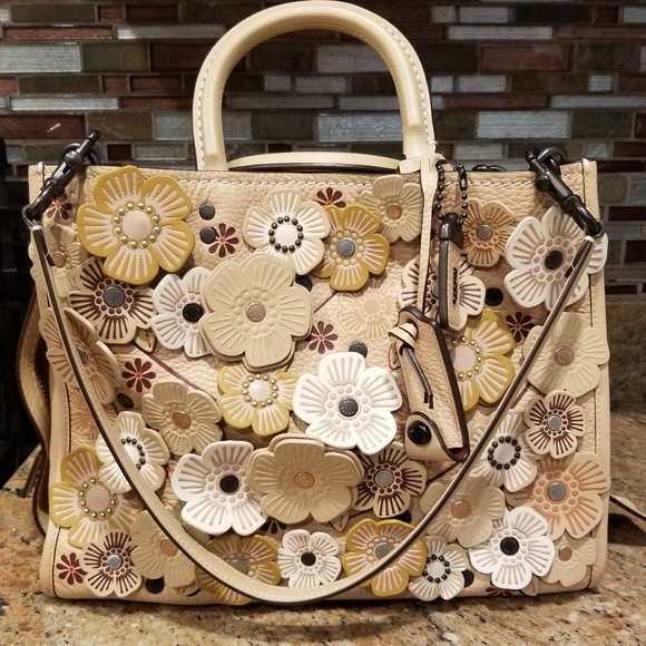Coach | Bags | Coach Rogue Tea Rose Pebble Leather Bag | Poshmark